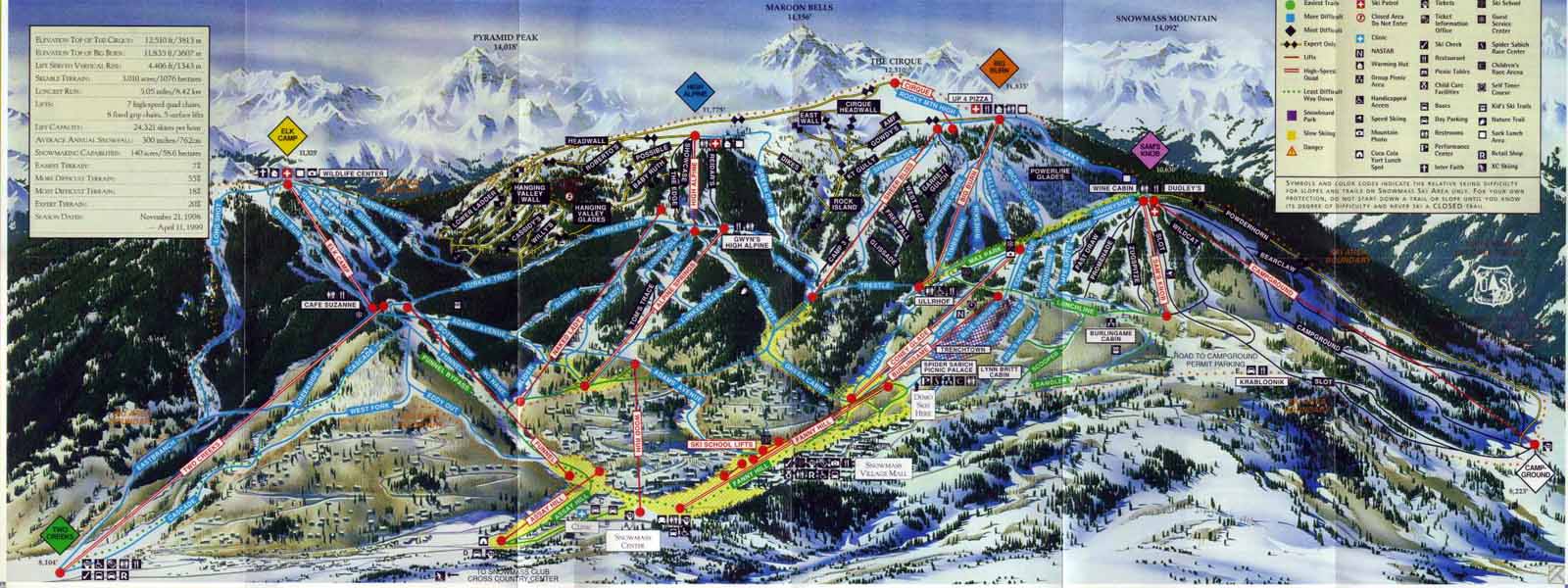 Snowmass Mountain Map
